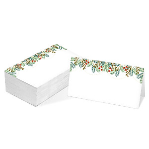 Table Place Card, Christmas Themed Tent Style Cards, Pack of 25 Half-Fold Reception Place Card, Perfect for Christmas Party, Birthday, Wedding, Bridal Shower, Baby Shower, Banquet C17