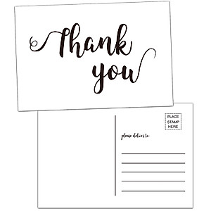 Antgiftshop 50 Thank You Postcards-Blank Thank You Note Card for Wedding, Bridesmaid, Bridal or Baby Shower, Teachers, Business a Great Way just to say Thanks! 4 x 6 inch