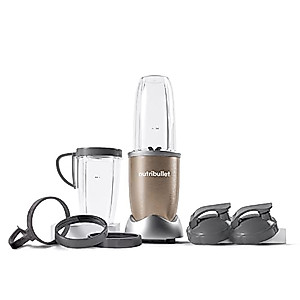 NutriBullet Pro - 13-Piece High-Speed Blender/Mixer System with Hardcover Recipe Book Included (900 Watts) Champagne, Standard & 900 Watt/Sport Cross Extractor Blade.60 Pounds, Gray