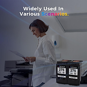 HOTCOLOR PG 275 XL Black Ink Cartridge Replacement for Canon 275 and 276 Ink Cartridges XL for Canon PIXMA TS3522 TS3520 TR4720 (2 Black, 2 Pack)