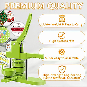 MK.Bear Button Maker Machine Multiple Sizes 1.25in+2.25in, Button Pin Maker Machine Kit for DIY Gifts, Button Press Machine with Free 200PCS 32+58mm Button Making Supplies & 2 Circle Cutter