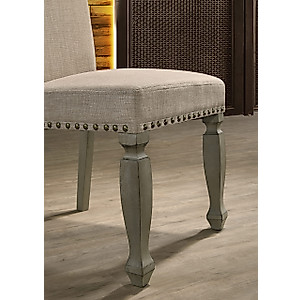 Roundhill Furniture Breda 7-Piece Wood Dining Set, Antique Gray and Dark Oak