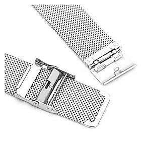 QIANMENG 2pcs SmartWatch Watch Bands, 10-22MM Milanese Mesh Woven Metal Watch Strap Quick Release Replacement Band With Connecting Pin (Color : Gold+Rose Gold, Size : 14MM)