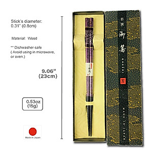 Premium Japanese Chopsticks Reusable [ Made in Japan ] Traditional Lacquer Art Wooden Chopsticks B (Galaxy PU(MK007))