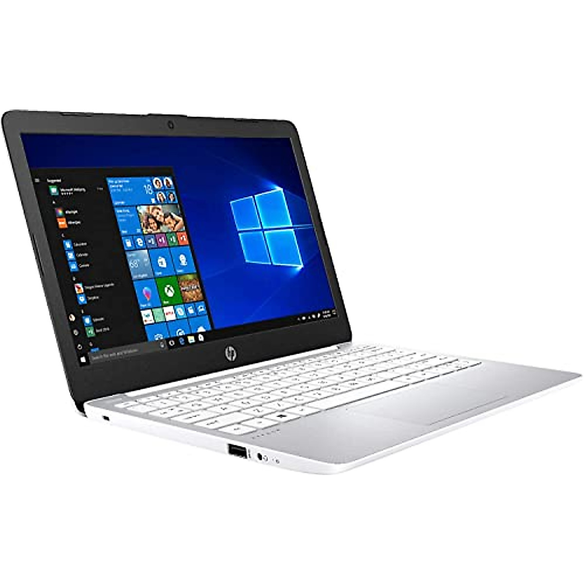 HP 2022 Stream 11.6 inch Laptop, Intel Celeron N4020 Dual-Core Processor, 4GB DDR4 Memory,128GB Storage(64GB eMMC+64GB Card),WiFi,Webcam,Bluetooth,1-Year Microsoft 365, Snow White | NoCo Bundle
