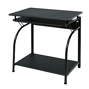 OneSpace Stanton Computer Desk with Pullout Keyboard Tray, Black