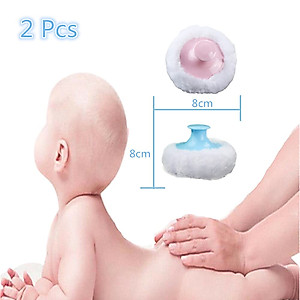 Xianglangsuccess 2Pcs Baby Powder Powder Puff Plush + Boxed Container, Baby Powder Container