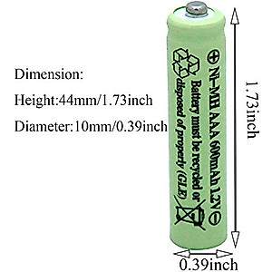 OXWINOU 1.2V AAA 600mAh NI-MH Rechargeable Battery for Outdoor Solar Lights,Garden Lights, Remotes, Mice (Green 4 PCS)