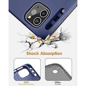 DTTO for iPad Pro 11 inch 4th/3rd/2nd/1st Generation 2022/2021/2020/2018 Case, Smart Slim Trifold Stand Soft TPU Back Cover with Built-in Pencil Holder, Also Fit iPad Air 5/4,Navy Blue