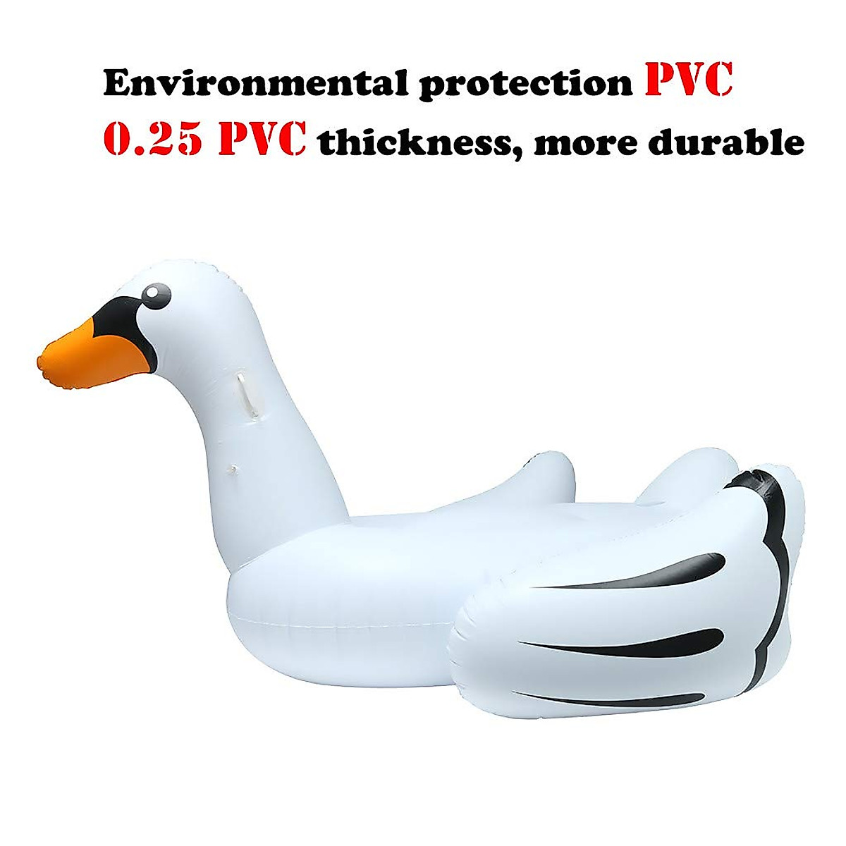 Toxz Swan Inflatable Ride-On Swimming Ring,Suitable for Children and Adults,Built-in Handles,59" X 59" X 39.3"(Ship from US!)