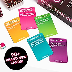 For The Girls Card Game by Relatable, The Viral Girls Night Adult Party Game, Great for Galentines Day Game, Valentine Gifts for Girls, Includes a die, and 400 Cards Across 5 Categories