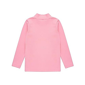 Xnihocha Kids Boys Girls Turtleneck Long Sleeve T-Shirt Thermal Underwear Tops Tee Undershirt Pink 9-10 Years