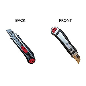 Smithline Heavy-Duty Professional Grade 25mm (1-inch) Large Utility Knife Retractable Razor Box Cutter Snap-off SK2 blades