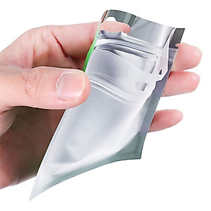 200 Pieces Mylar Bags Smell Proof Bags Resealable Bags Aluminum Foil Food Storage Bags Flat Metallic Mylar Foil Flat Zipper Food Storage Pouch()