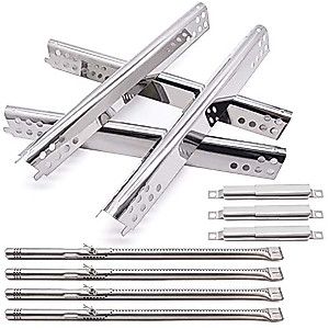 Grill Replacement Parts for Charbroil 463347017, 463377017, 463275517, 463673517 Gas Grills, Grill Burner Tubes & Heat Plates and Adjustable Crossover Tubes Kit for CharBroil Performance Grills