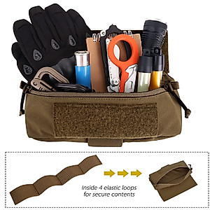 PETAC GEAR Tactical Mini Drop Pouch Fanny Pack Tool Pouch for Tactial vest Chest Rig Coyote Brown