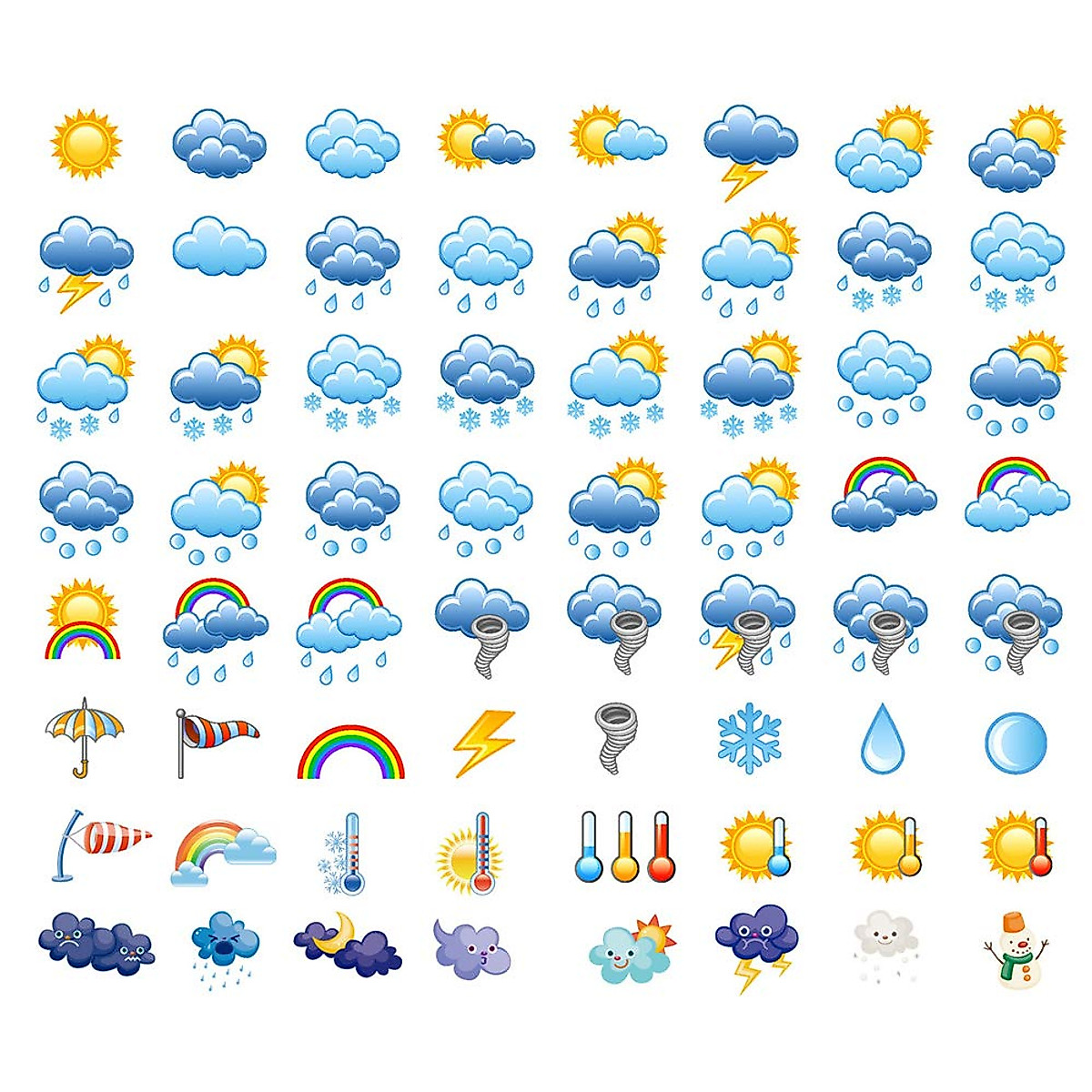 Seasonstorm Cute Weather Logo Icon Precut Waterproof Decoration Album Planner Stickers Scrapbooking Diary Sticky Paper Flakes (PK344)