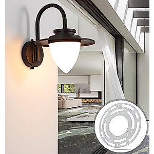 2 Pack Light Fixture Mounting Bracket 4 Inches Diameter,Round Universal Light Crossbar, with Ground Screw and Acorn Cap Nuts for Mount Wall Light