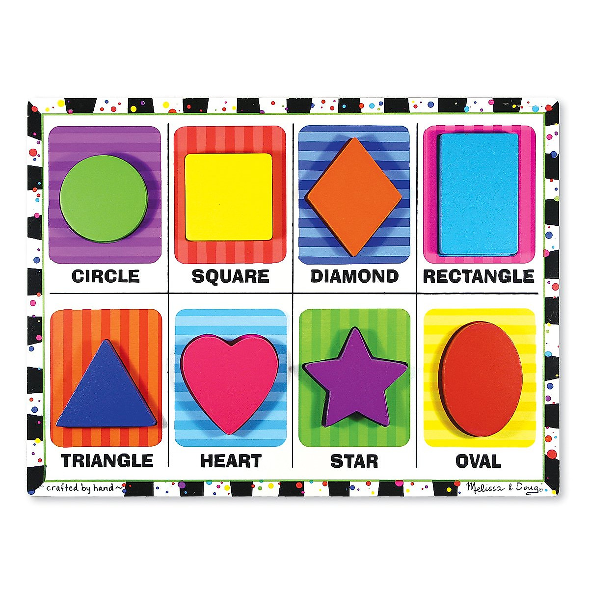 Melissa & Doug Shapes Wooden Chunky Puzzle (8 pcs) - FSC Certified
