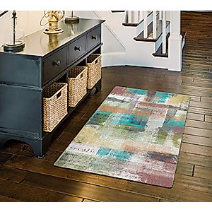 Brumlow MILLS Zora Abstract Machine Washable Indoor/Outdoor Area Rug for Home Office, Living Room or Bedroom Carpet, Dining or Kitchen Runner Rug, 30" x 46", Green
