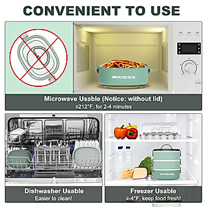 RIKDOKEN Bento Box Lunch Box, Stackable 3 Layers Containers, Portable 94OZ Large Capacity Leakproof Bento Box with Spoon & Fork & Sauce Boxes, Microwave Safe Lunch Box for Kids and Adults