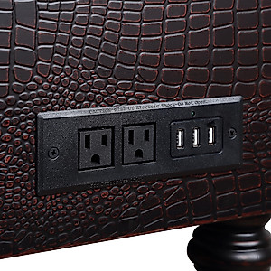 INMOZATA Farmhouse Entryway Table wiith Storage Wood Console Table with Power Outlets 54 inch Narrow Long Sofa Tables with USB Ports for Living Room, Couch, Hallway, Foyer,Distressed Black