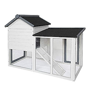 XINAIER Rabbit Hutch Wood House Pet Cage for Small Animals Chicken Coop Wooden Rabbit Hutch Outdoor Garden Backyard Hen House Wood Pet House Poultry Cage