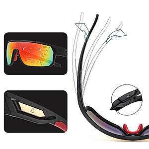 Bevi Polarized Sports Sunglasses TR90 Unbreakable Frame for Men Women Running Cycling Baseball 2518C2