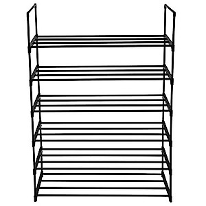 6 Tiers Shoe Rack Shoe Tower Shelf Storage Organizer For Bedroom, Entryway, Hallway, and Closet Black Color