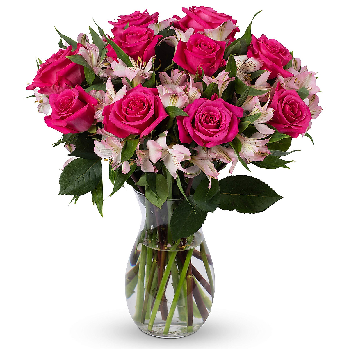 Benchmark Bouquets Charming Roses & Alstroemeria, Next Day Prime Delivery, Fresh Cut Flowers, Gift for Anniversary, Birthday, Congratulations, Get Well, Home Decor, Sympathy, Easter, Mother's Day
