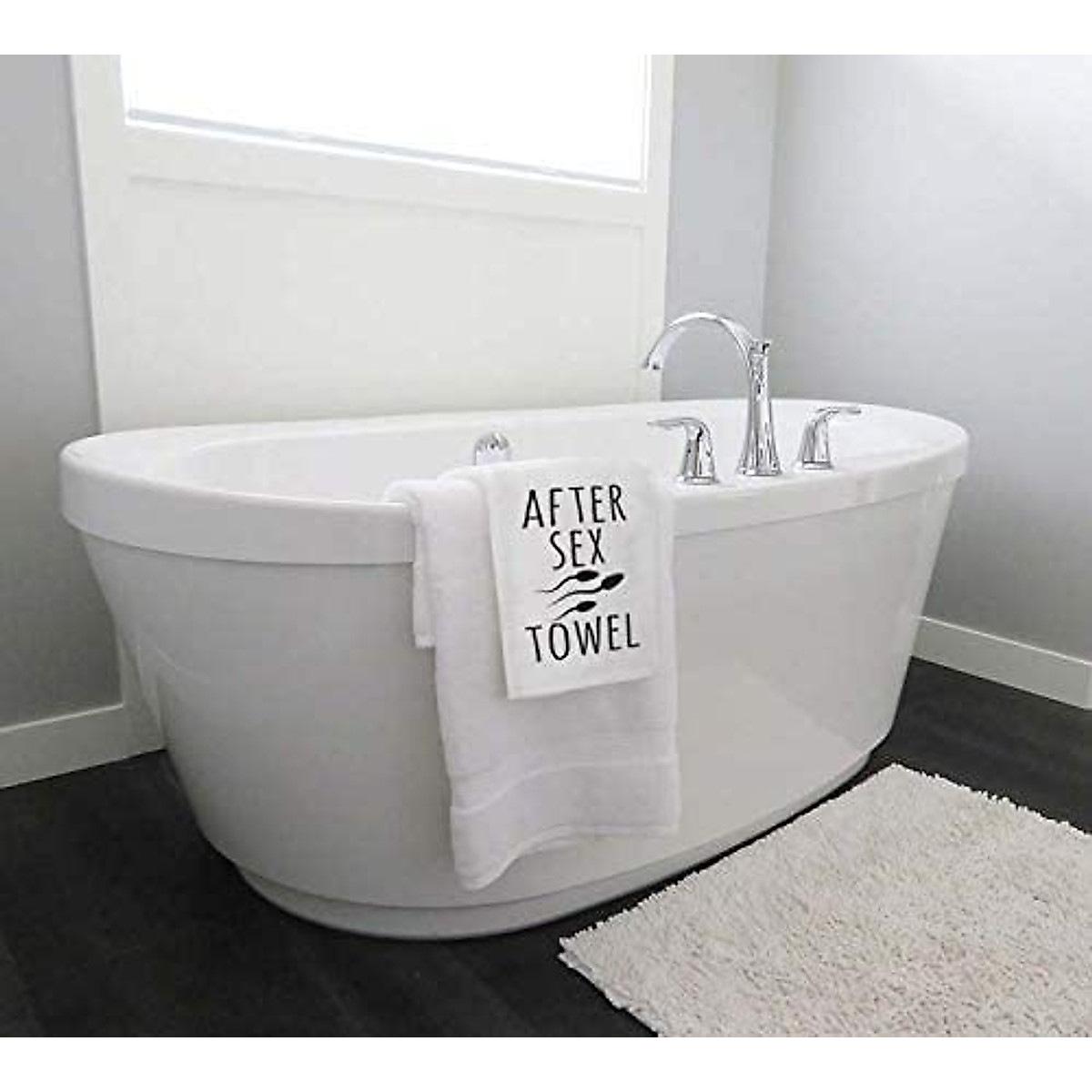 Honey Dew Gifts Funny Inappropriate Towels After Sex Flour Sack Towel, 27 inch by 27 inch, 100% Cotton, Highly Absorbent, Multi-Purpose Bathroom Hand Towel