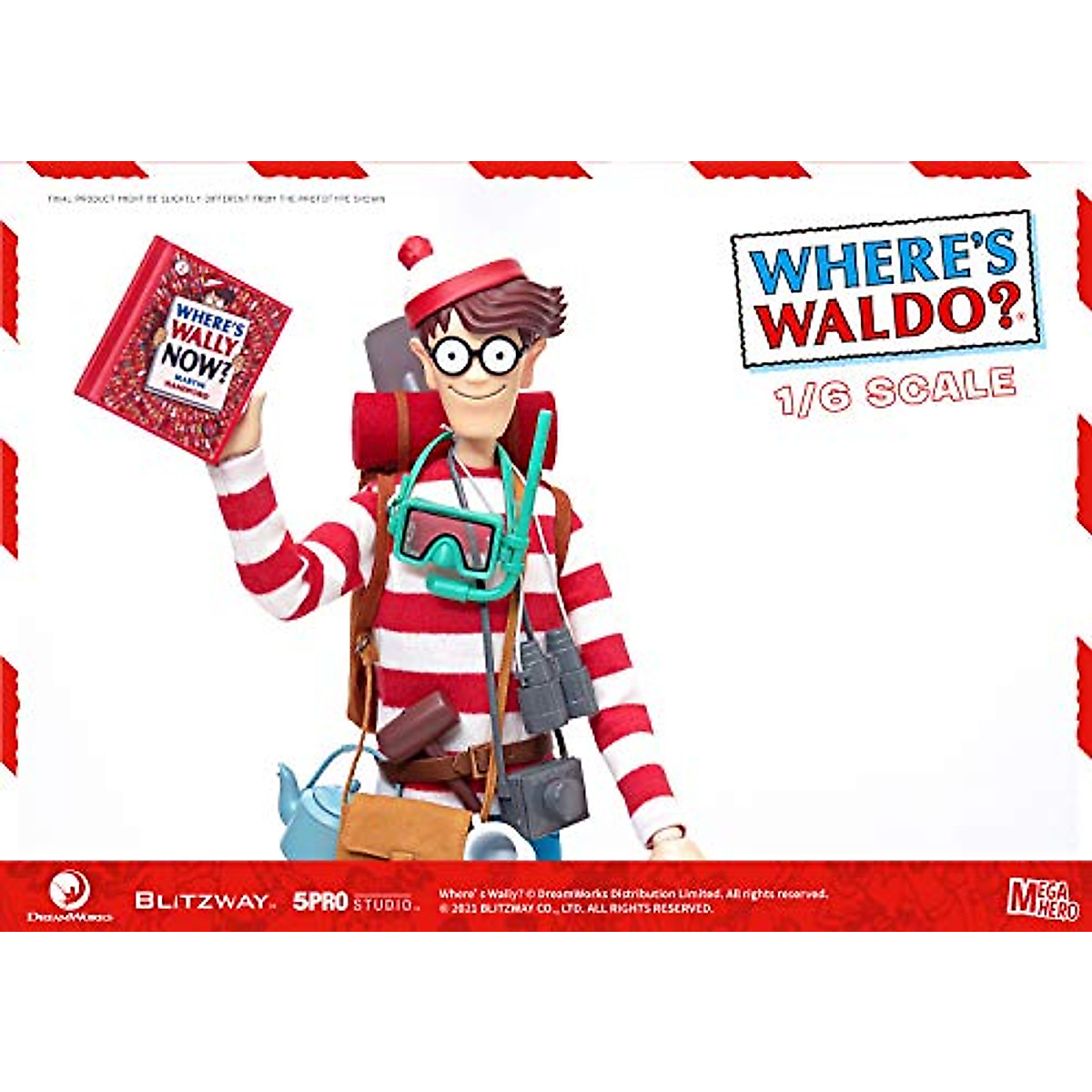 Blitzway - Where's Waldo? - Waldo 1/6th Scale Action Figure, 5Pro Studio MEGAHERO Series