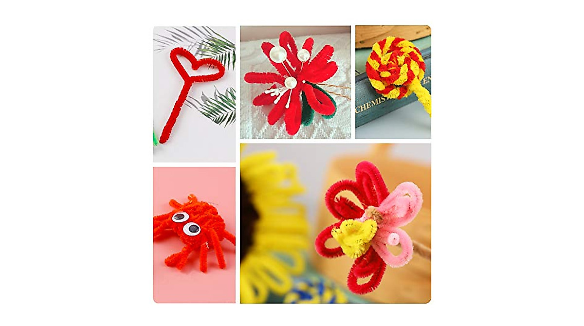 100 Red Pipe Cleaners for DIY Crafts | Zlulary
