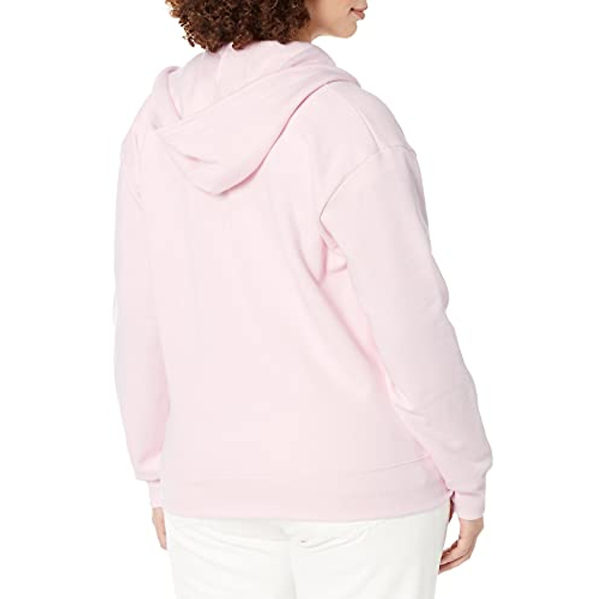 Hanes Women's EcoSmart Full-Zip Hoodie Sweatshirt, Pale Pink, Large