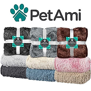 PetAmi Waterproof Dog Blanket for Small Medium Dogs, Calming Fleece Cat Blanket, Couch Protector Washable Sherpa Faux Fur Pet Throw for Puppy, Soft Reversible 29x40 Tie-Dye Gray
