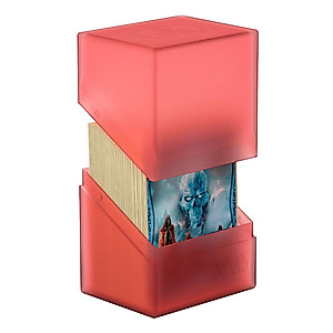 Ultimate Guard Boulder 80+, Deck Case for 80 Double-Sleeved TCG Cards, Ruby, Secure & Durable Storage for Trading Card Games, Soft-Touch Finish
