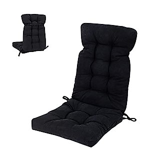 ROFIELTY Rocking Chair Cushion，Tufted Rocking Chair Cushions Indoor/Outdoor, All in One Non-Slip Adirondack Chair Cushion, Suitable for Rocking Chair Cushions in Nursery/High Back/Office (Black)