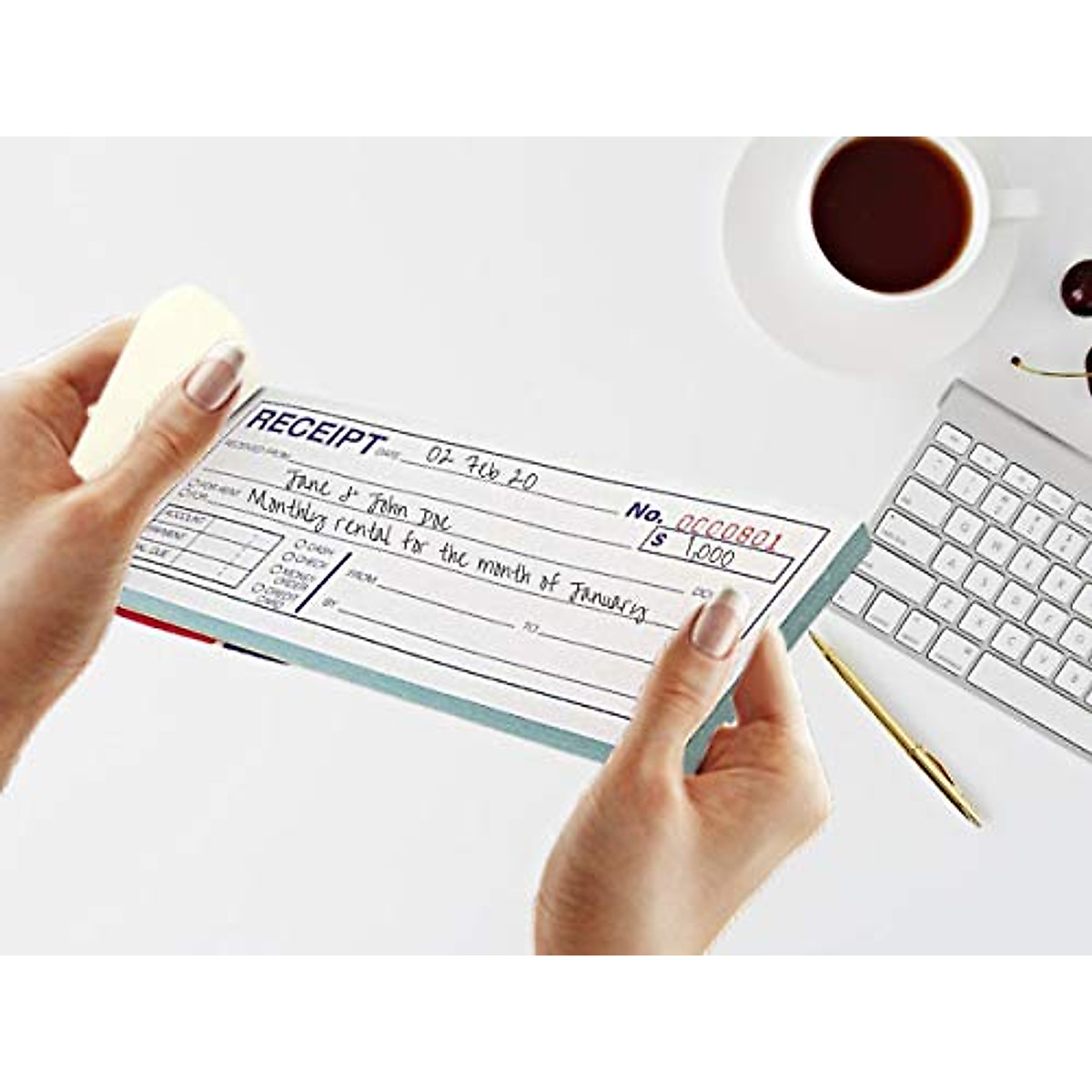 1InTheOffice Money and Rent Receipt, 2-3/4 x 5-3/8 Inches, 2-Parts, Carbonless, White/Canary, 50 Sets per Book (3 Books)