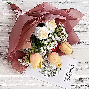 Naler 60 Sheets 15 x 20 Inches Rose Gold Tissue Paper Bulk Gift Wrapping Paper for DIY Crafts Decorative Tissue Paper Flower Pom Pom Wedding Party Decoration