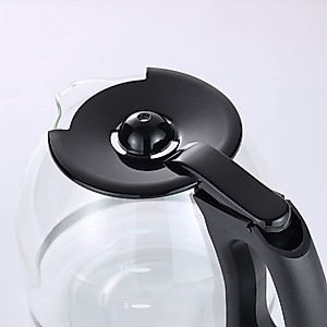 BESBARISTA 12-Cup Glass Replacement Carafe for Mr. Coffee Model #SK12, SK13, EHX23, JWX31, SJX23, SJX39 (Black, Replaces PLD12-RB)