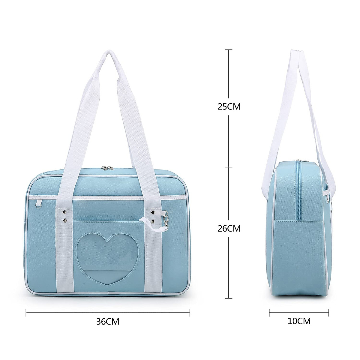 Lanpet Women’s Shoulder Bag Heart Shape Japanese Bags Kawaii Purse JK Large Anime Purse for Lolita Comic Handbag