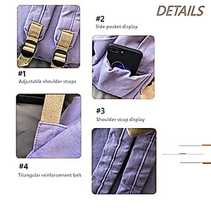 KARRESLY Student Schoolbag Casual Personality Backpack Washed Canvas Literary College Style Backpack（Green）