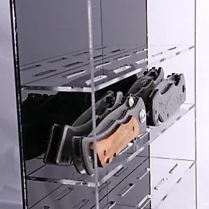 WLSANX Knife Display Stand, Pocket Knife Display Case, Pocket Knife Organizer Desktop, Knife Display Case for Wall, Acrylic Display Case Dispay Daggers, Folding Knife Organizer, Pocket Knife Holder