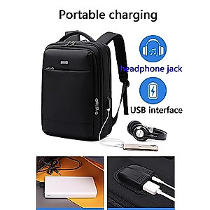 Laptop Backpack 18in Business LeisureTravel Backpacks with USB Port Large Capacity Work Computer Bags for Women Men (Black-A)