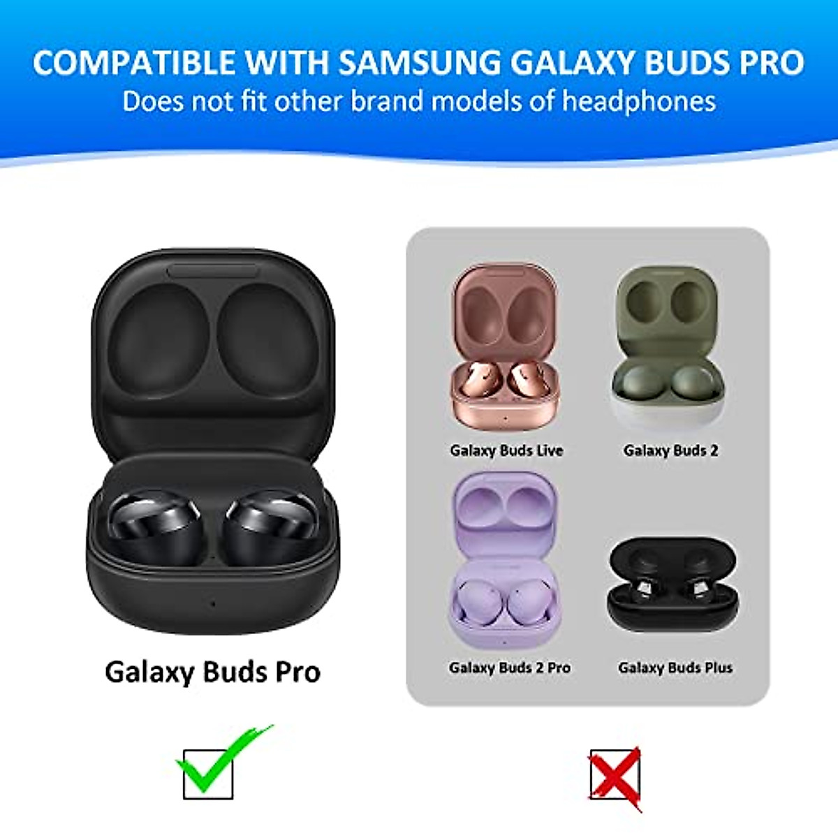 Foam Ear Tips for Samsung Galaxy Buds Pro, 3 Size Premium Memory Foam Tips Replacement for Samsung Galaxy Buds Pro Tips, Ultimate Comfort, No Silicone Eartips Pain,Reduce Noise. 3 Pairs (S/M/L, Black)