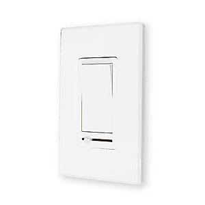 CLEANLIFE Single Pole LED Dimmer Switch - Modern, Low Profile TRIAC Dimmer Light Switch - 3-Way Rocker - Universally Compatible with All UltraLux Light Fixtures - Light Switch Cover Plate Included