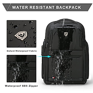 FENRUIEN Business Travel Backpack for Men, fit 15.6" Laptop Backpack, Waterproof Backpack with USB Charging Port, Anti-Theft luggage Backpack with TSA Lock, Daypack Backpack for College/School