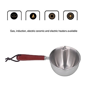 Mini Saucepan, Milk Pot, Milk Coffee Warmer 304 Stainless Steel Mini Melting Pot with 2 Pour Spouts for Heating Milk Melting (200ML)