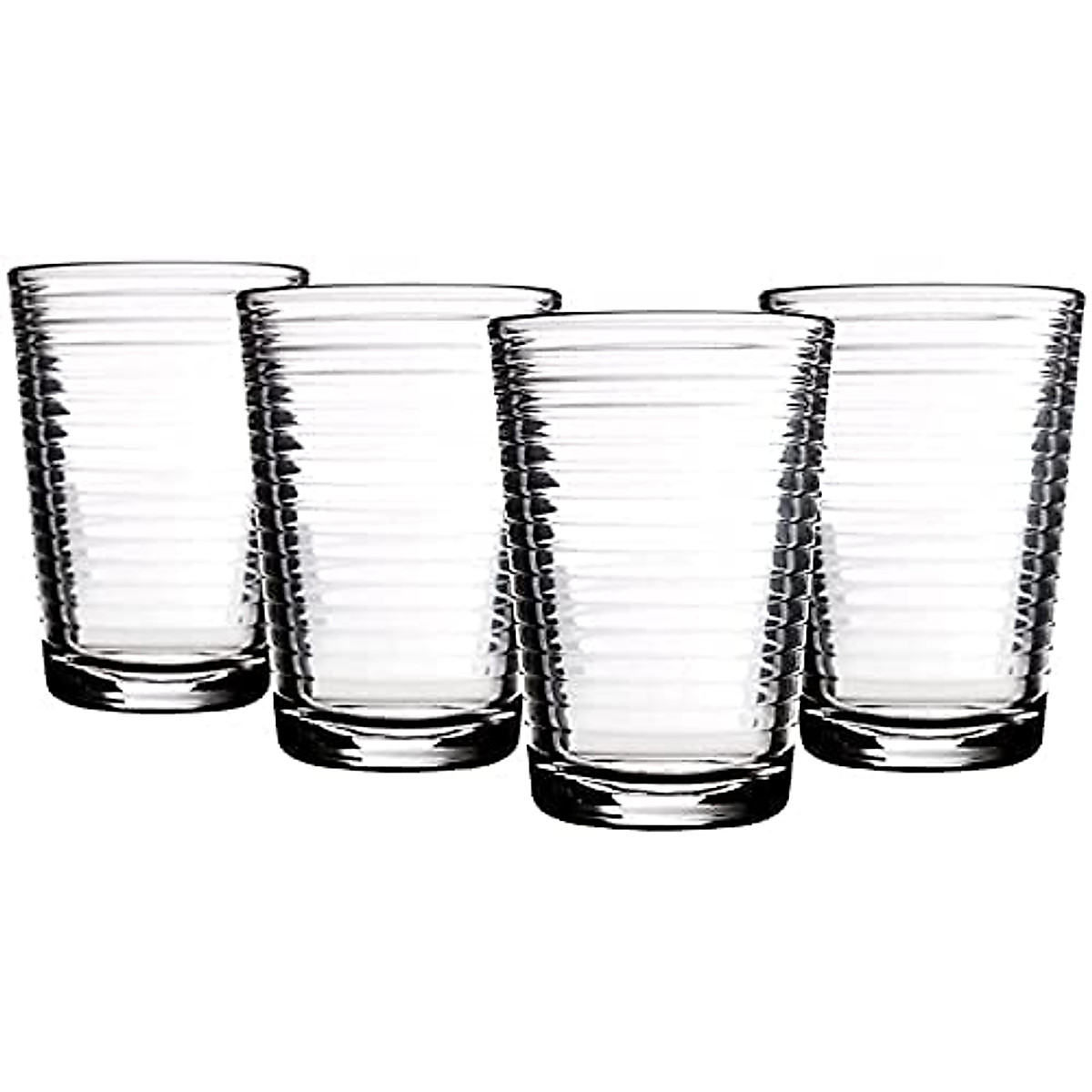 Juice Glasses 7 oz. Set Of 4 Glass Cups – By Home Essentials and Beyond – Beverage Water Tumblers for Juice, Whiskey, Cocktails, Iced Tea. Dishwasher safe.