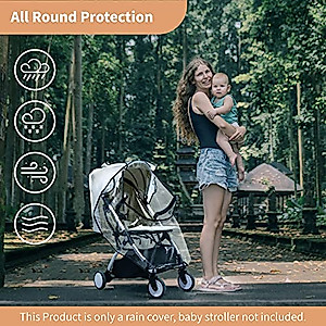 Bemece Stroller Rain Cover , Universal Stroller Accessory, Baby Travel Weather Shield, Windproof Waterproof, Protect from Dust Snow